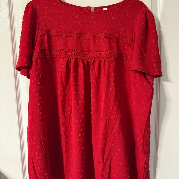 Falechay | Tops | Red Textured Blouse | Poshmark